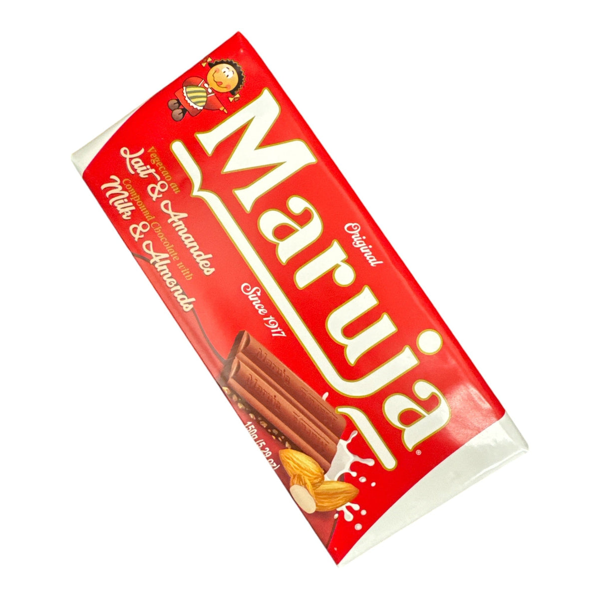 Maruja Chocolate Bar with Almond Pack 5x150g – Moroccan Souq