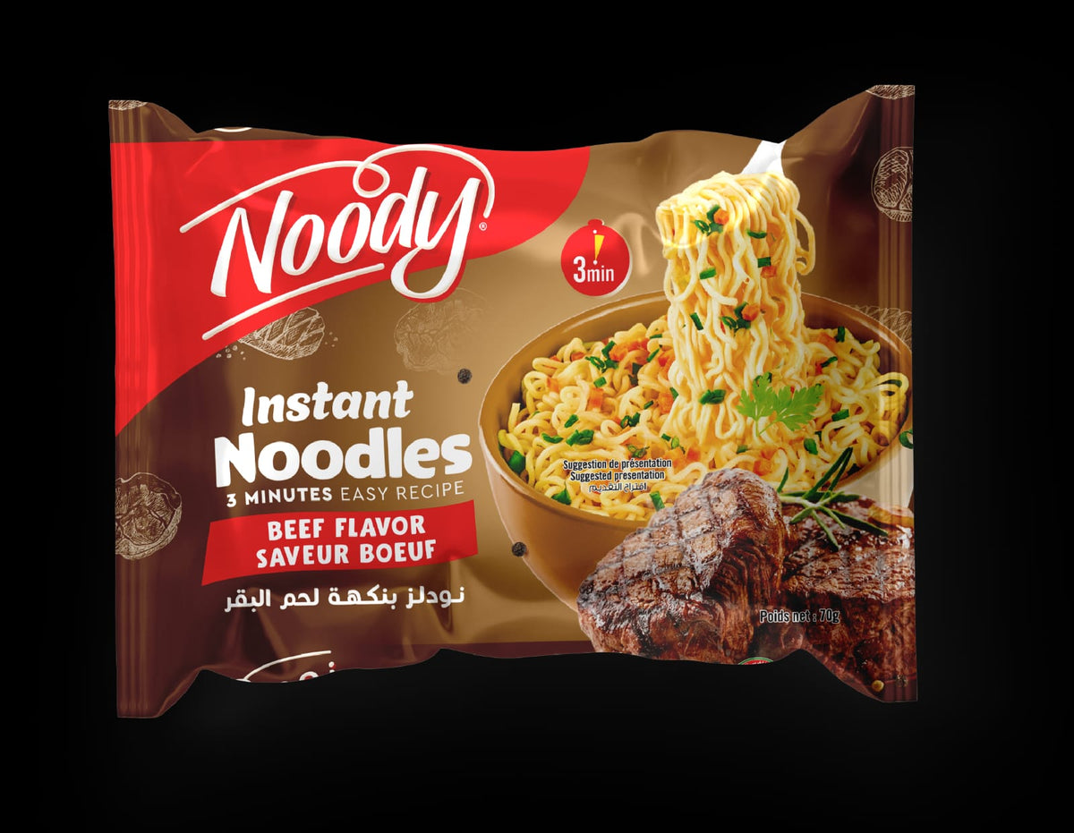 Noody Halal Instant Noodles Beef 5x70g – Moroccan Souq